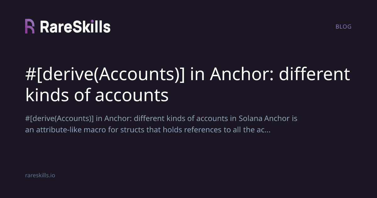 #[derive(Accounts)] in Anchor: different kinds of accounts | RareSkills